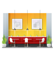 Interior background with modern restaurant Vector Image