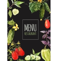 Watercolor menu template Royalty Free Vector Image