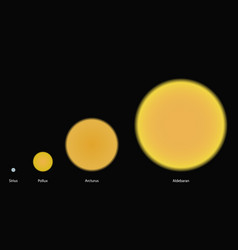Stars sizes comparison Royalty Free Vector Image