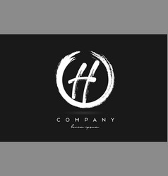 H alphabet letter icon logo black and white Vector Image