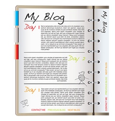 Blank diary page Royalty Free Vector Image - VectorStock