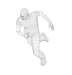 Wire frame running man Royalty Free Vector Image
