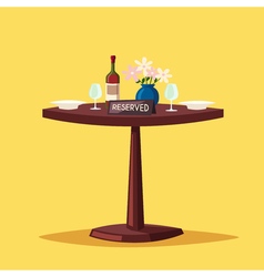 Reserved sign on the table in restaurant cartoon Vector Image
