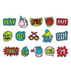 Abstract comic face pattern seamless print Vector Image