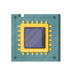Cpu icon on white 8 core processor Royalty Free Vector Image