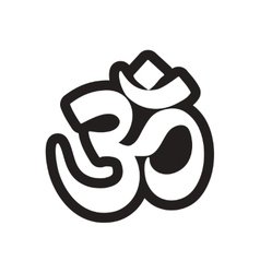 Stylish black and white icon indian om sign Vector Image