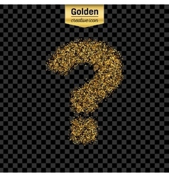 Gold glitter icon of question mark isolated Vector Image