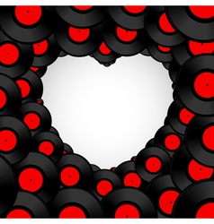 Vinyl record heart Royalty Free Vector Image - VectorStock
