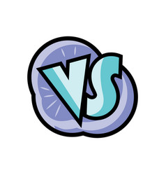 Versus letters in cartoon style Royalty Free Vector Image