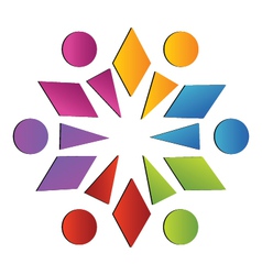 Teamwork flower with leafs logo Royalty Free Vector Image