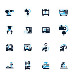 Machine tool icons set Royalty Free Vector Image