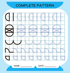 Tracing practice for kids pre-writing worksheet Vector Image