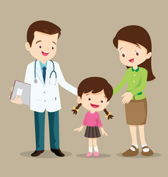 Mother took her girl to see the doctor Royalty Free Vector
