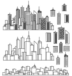 City and elements for design Royalty Free Vector Image