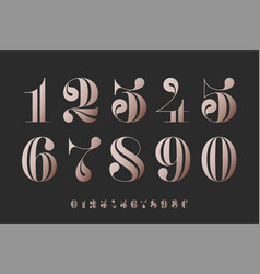 Font numbers in classical french didot style Vector Image