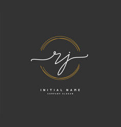 R j rj beauty initial logo handwriting logo Vector Image