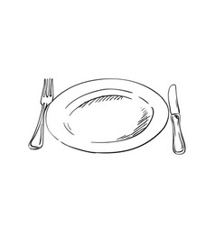 Sketch of plate Royalty Free Vector Image - VectorStock