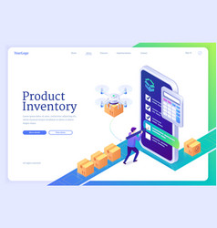 Inventory management with goods demand and stock Vector Image