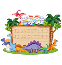Count number to ten dinosaur theme Royalty Free Vector Image