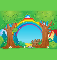 Landscape theme frame 1 Royalty Free Vector Image