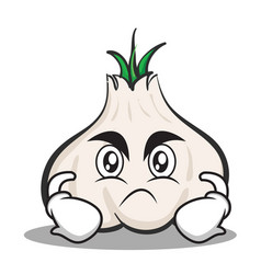 Smile face garlic cartoon character Royalty Free Vector