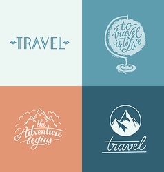 Travel lettering design set Royalty Free Vector Image