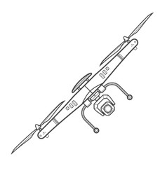 Outline quadcopter drone Royalty Free Vector Image