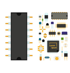 Computer chip technology processor circuit Vector Image