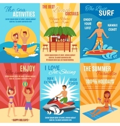 Beach activities infographics Royalty Free Vector Image