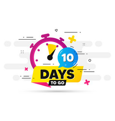 Ten days left icon 10 days to go Royalty Free Vector Image