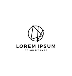 Geometric abstract circle logo line art outline Vector Image