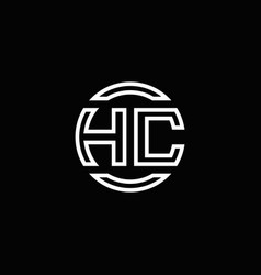 Hc logo monogram emblem style with crown shape Vector Image