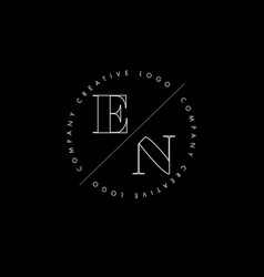 En letter logo with cutted and intersected design Vector Image