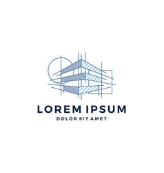 Floorplan logo building architect construction Vector Image
