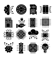 Electronics blue icons set Royalty Free Vector Image