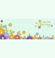 Spring flowers banners with greeting quotes Vector Image