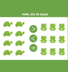 More or less comparison for kids teddy bears and Vector Image