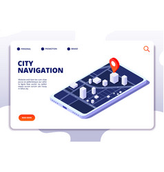 Navigation map mobile application banner Vector Image