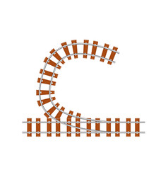 Railroad switch cartoon icon Royalty Free Vector Image