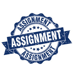 Assignment stamp sign seal Royalty Free Vector Image