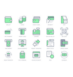 Finance line icon set business symbols collection Vector Image