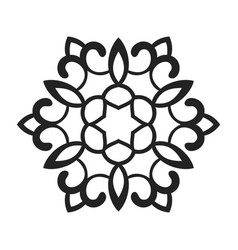 Floral folk outline seamless pattern Royalty Free Vector