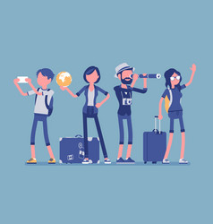 Tourist group cartoon Royalty Free Vector Image