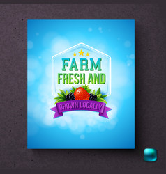 Farm fresh label made of leaves Royalty Free Vector Image