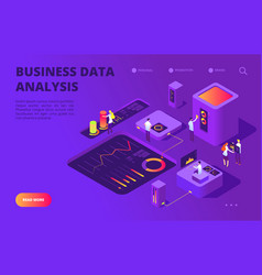 Data analysis process big data concept 3d Vector Image