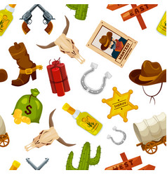 Cowboy western set objects Royalty Free Vector Image
