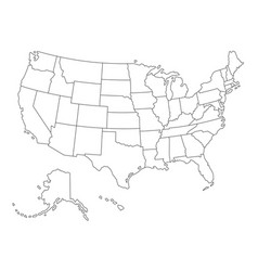 United states - bright colors political map Vector Image