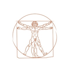Vitruvian man blueprint version Royalty Free Vector Image