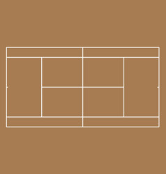 Tennis court grass cover field top view Royalty Free Vector