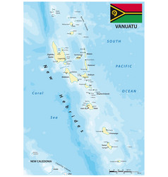 Isometric paper map of vanuatu with triangular Vector Image